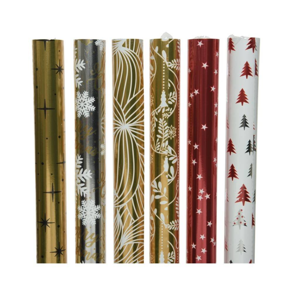 Festive Christmas Wrapping Paper Red Silver Designs